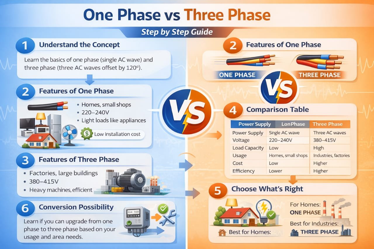 “One Phase vs Three Phase – Step by Step Guide to Electricity, Features ...